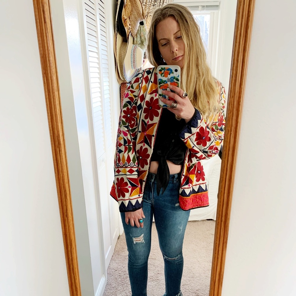 Boho Embroidered Jacket - Gem